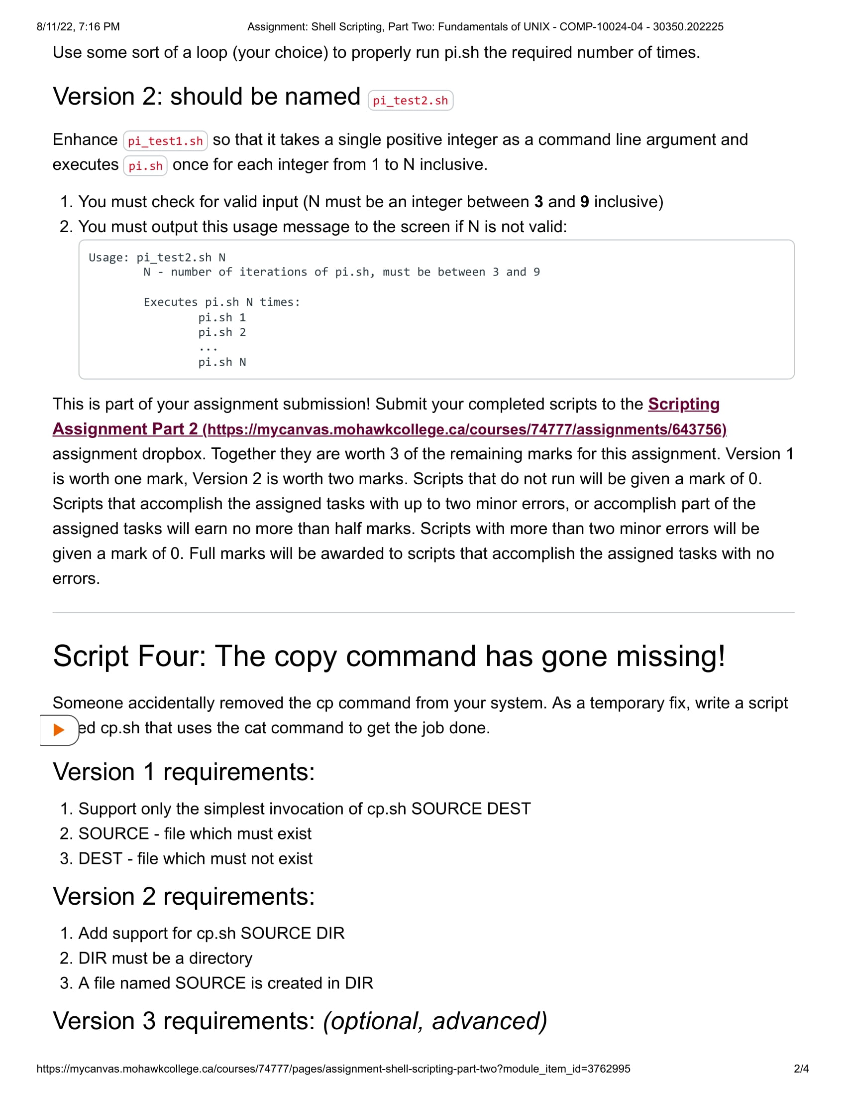 Solved Assignrmor. Shell ৬crıpting, Part Two Introduction | Chegg.com