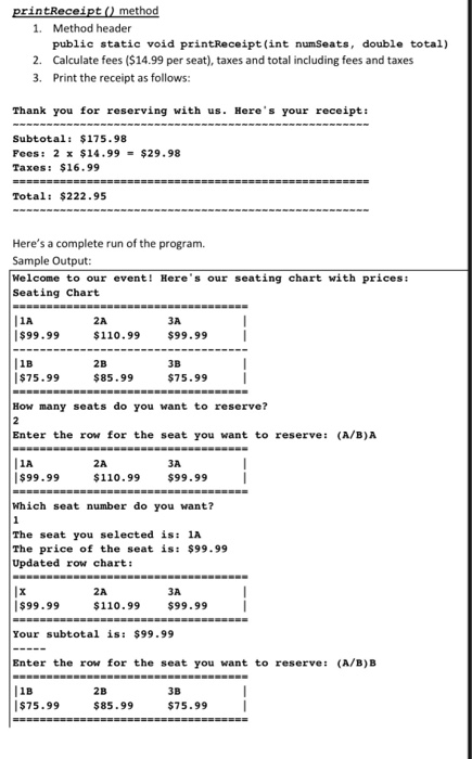 Solved Write a Java program called SeatReservation which | Chegg.com