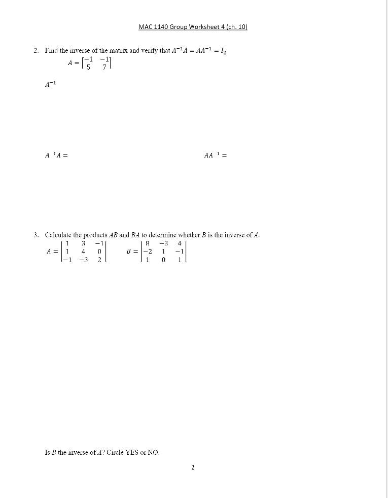 Solved MAC 1140 Group Worksheet 4 (ch. 10) Nanc: . | Chegg.com