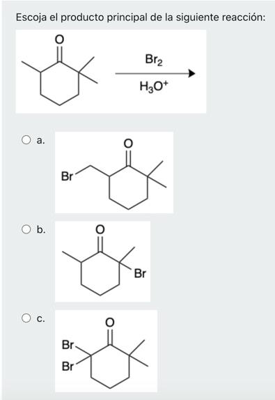 Solved Escoja el producto principal de la siguiente | Chegg.com