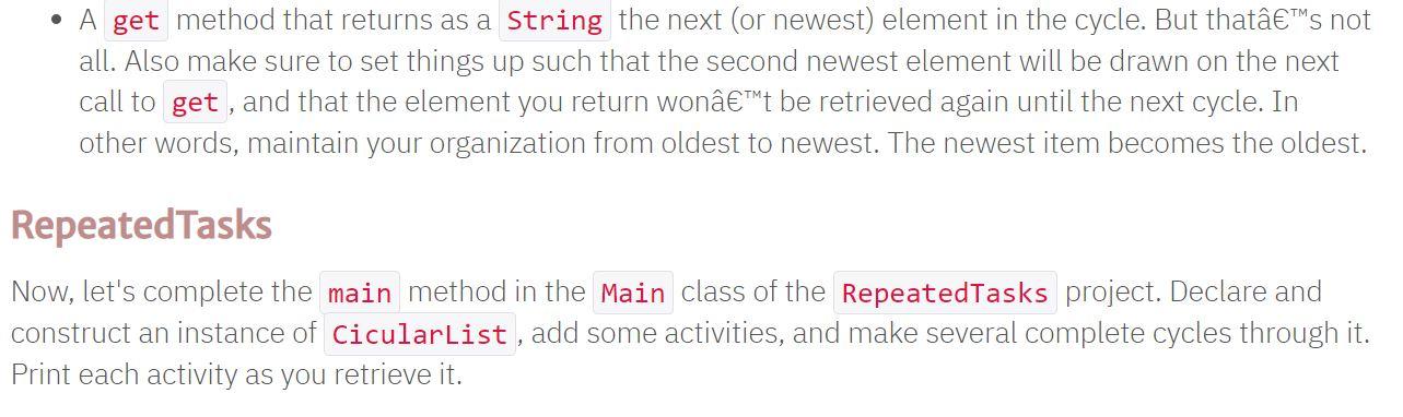 Solved CircularList ( Code in java using intellij ) Really | Chegg.com