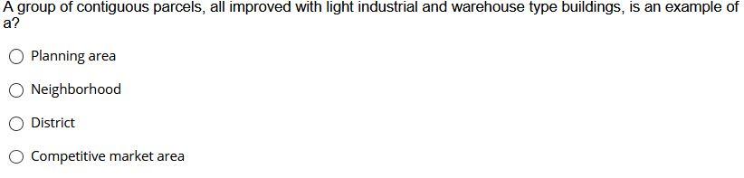 Solved A group of contiguous parcels, all improved with | Chegg.com