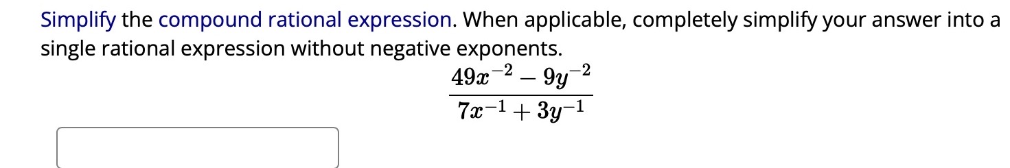 Solved Simplify the compound rational expression. When | Chegg.com