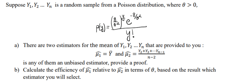 Solved Suppose Y , Y2 ... Yn is a random sample from a | Chegg.com