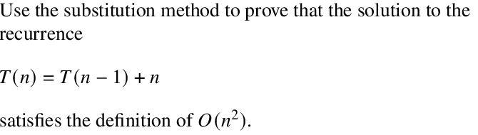 Use the substitution method to prove that the | Chegg.com