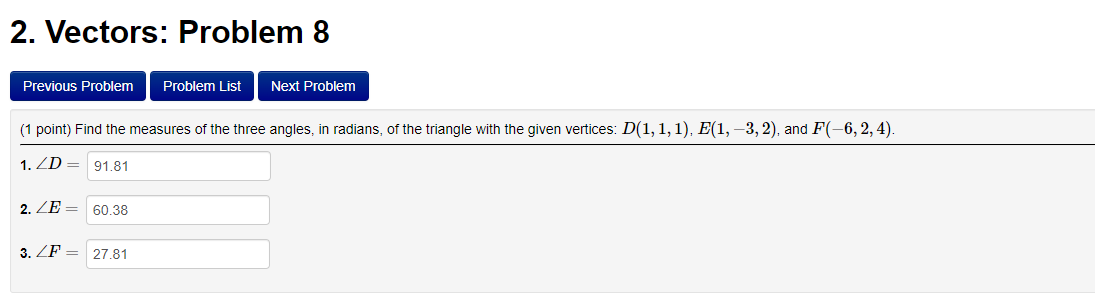 Solved 2. Vectors: Problem 8 | Chegg.com