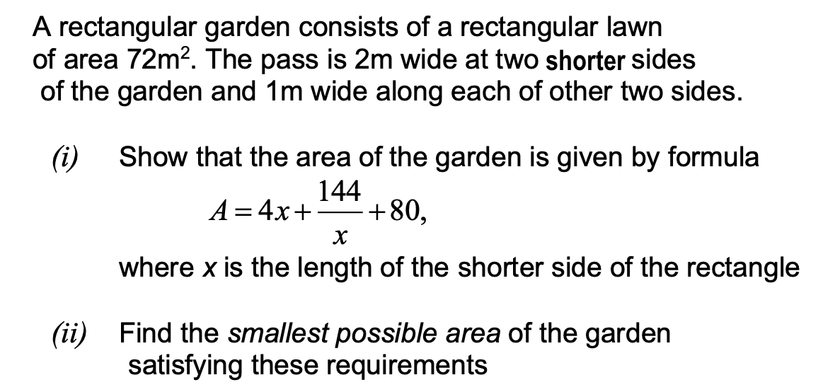 Solved A rectangular garden consists of a rectangular lawn | Chegg.com