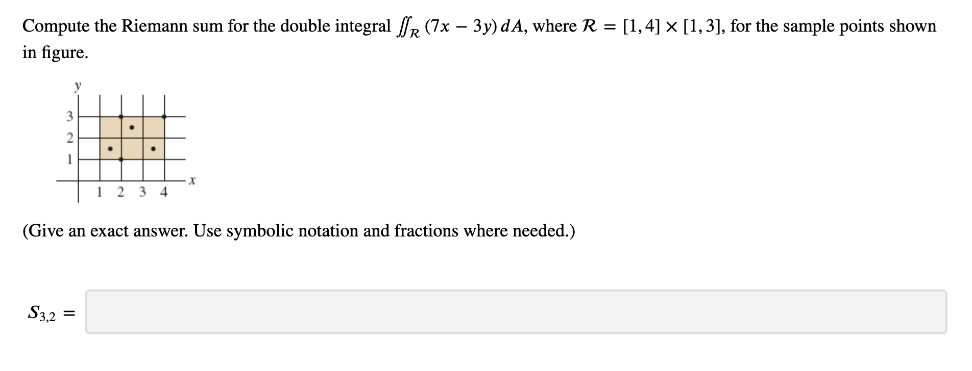 Solved Compute the Riemann sum for the double integral [/R | Chegg.com