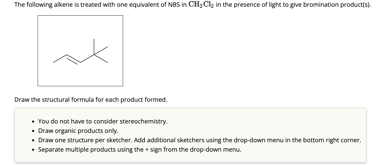 Solved The following alkene is treated with one equivalent | Chegg.com