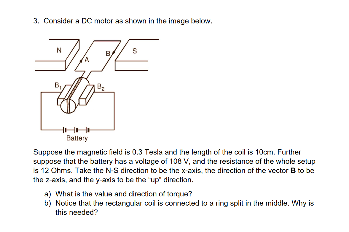 Solved 3. Consider a DC motor as shown in the image below. | Chegg.com