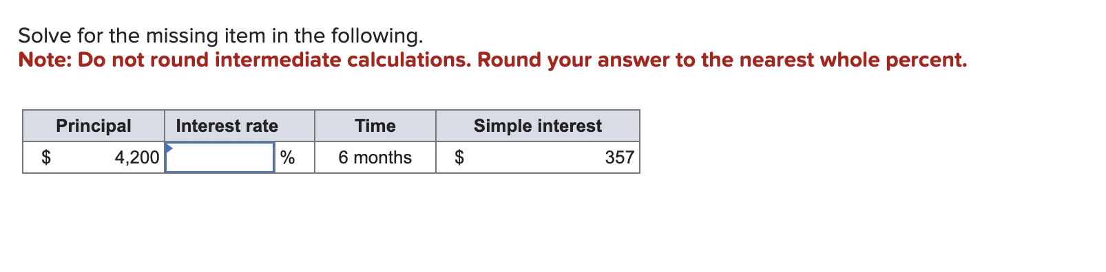 Solved Solve for the missing item in the following. Note: Do | Chegg.com