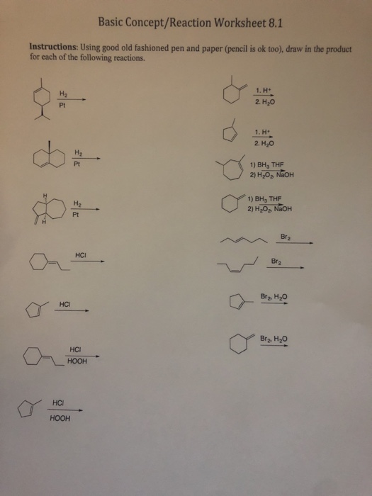 Solved Basic Concept/Reaction Worksheet 8.1 Instructions: | Chegg.com