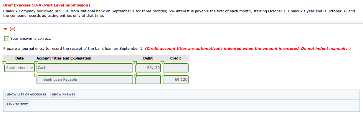 Solved Brief Exercise 10-4 (Part Level Submission) Chaloux | Chegg.com