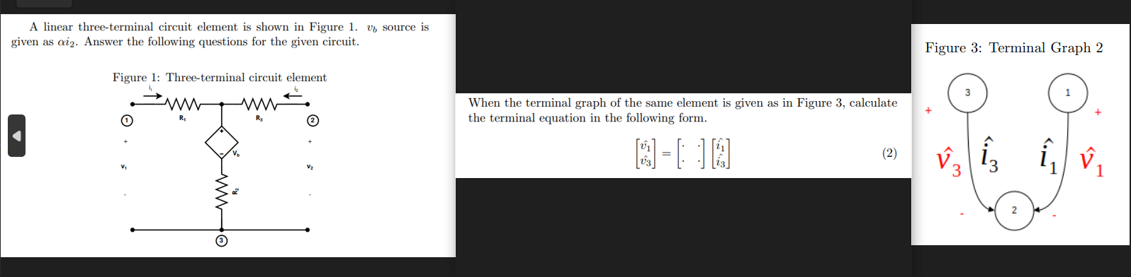 Solved A linear three-terminal circuit element is shown in | Chegg.com