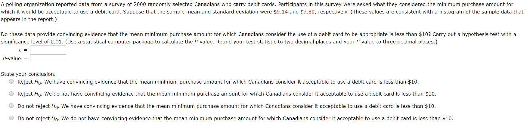 Solved A polling organization reported data from a survey of | Chegg.com