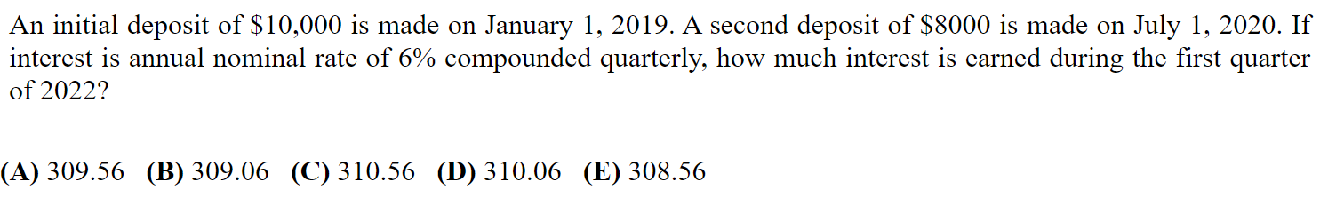 Solved An initial deposit of $10,000 is made on January 1, | Chegg.com