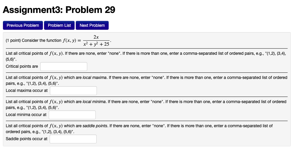 Solved Assignment3: Problem 29 Previous Problem Problem List | Chegg.com