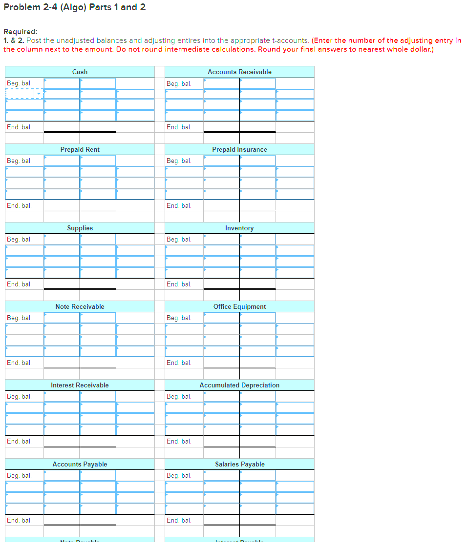 Solved Required information Problem 2-4 (Algo) Accounting | Chegg.com