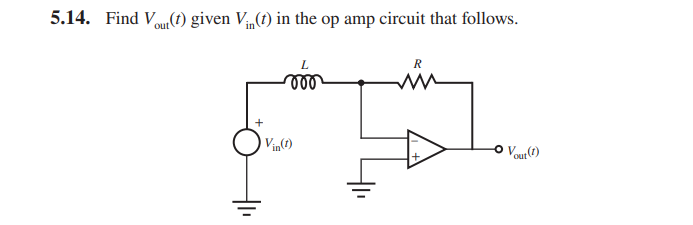 Solved 5.14. Find Vout (t) given Vin (t) in the op amp | Chegg.com