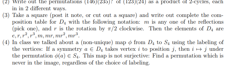 Solved (2) Write out the permutations (146)(235) ? of | Chegg.com