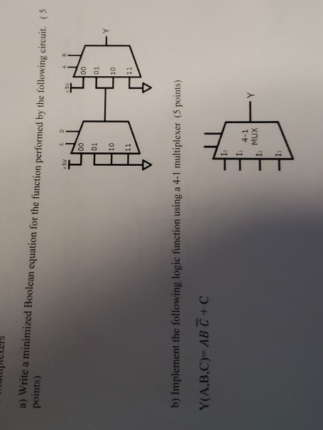 Solved U Plexers Points A Write A Minimized Boolean 6946