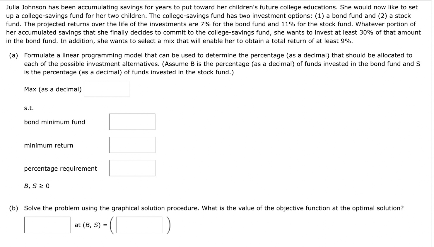 Solved How to Solve using Excel and Solver?Julia Johnson has | Chegg.com