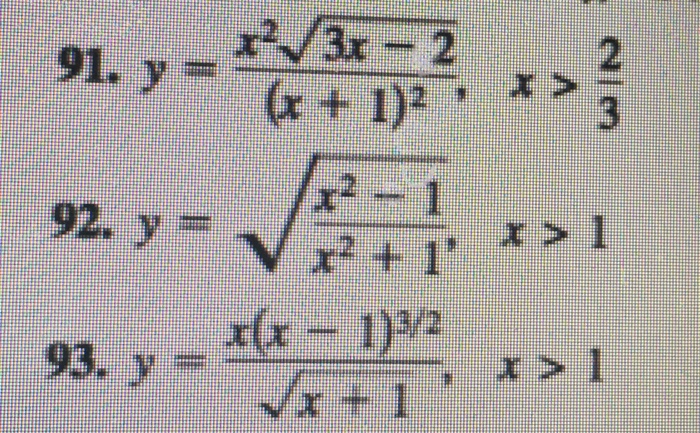 Solved Logarithmic Differentiation In Exercises 89-94, use | Chegg.com