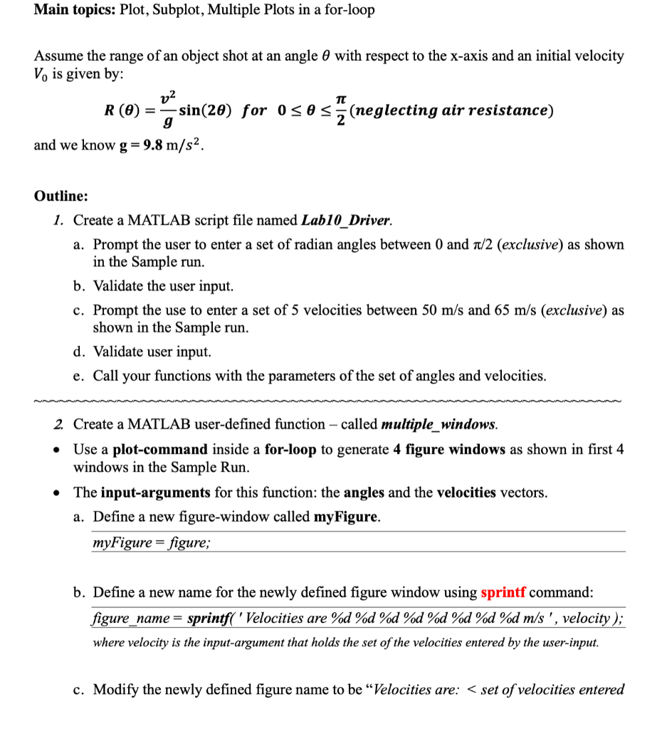 Main topics: Plot, Subplot, Multiple Plots in a | Chegg.com