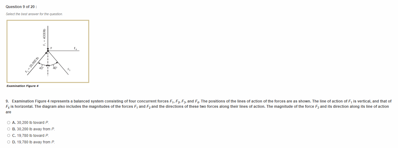 Solved Question 9 ﻿of 20 ﻿:Select the best answer for the | Chegg.com
