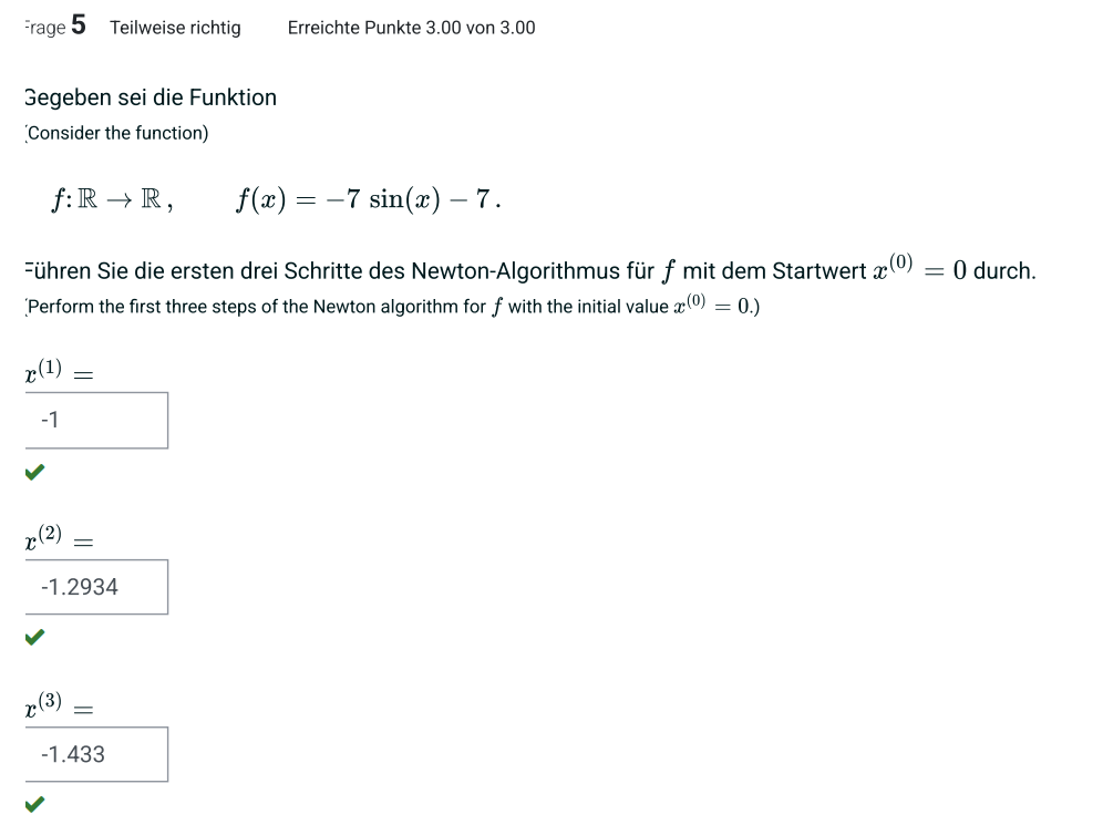 Solved Jegeben sei die Funktion 'Consider the function) \\[ | Chegg.com
