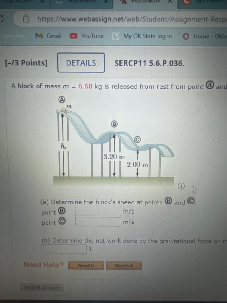 Solved A block of mass m = 6.60 kg is released from rest | Chegg.com