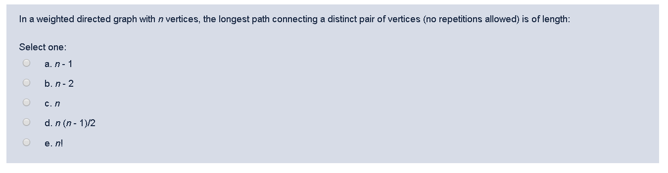 Solved In a weighted directed graph with n vertices, the | Chegg.com