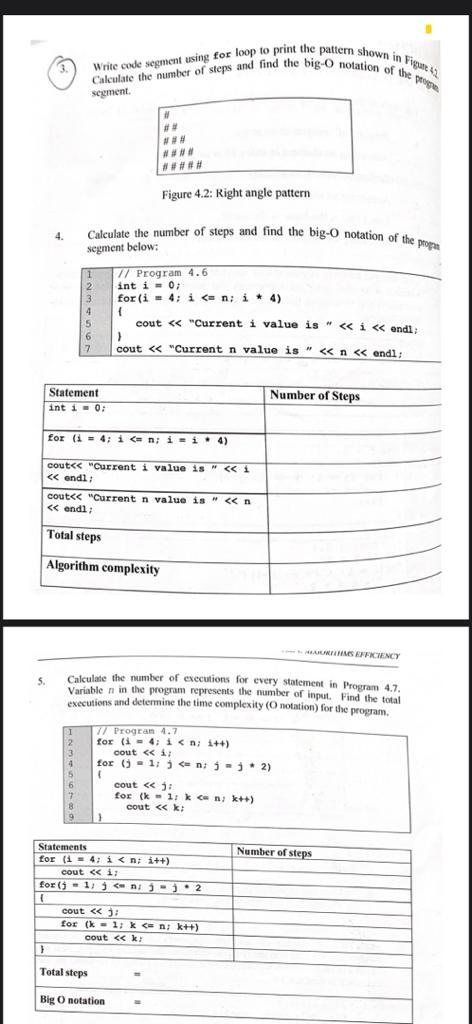 Solved Calculate the number of steps and find the big-O | Chegg.com
