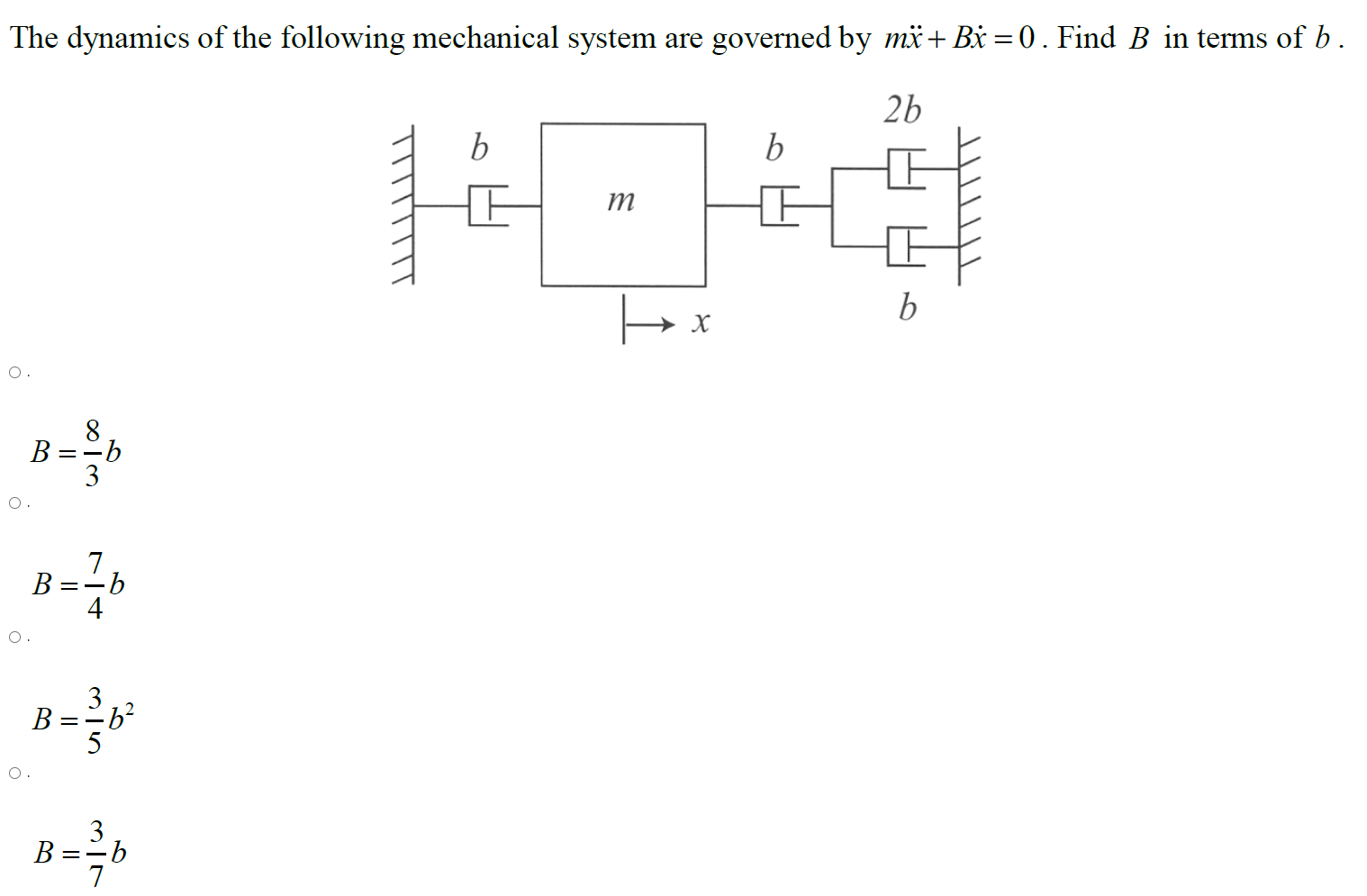 Solved The dynamics of the following mechanical system are | Chegg.com