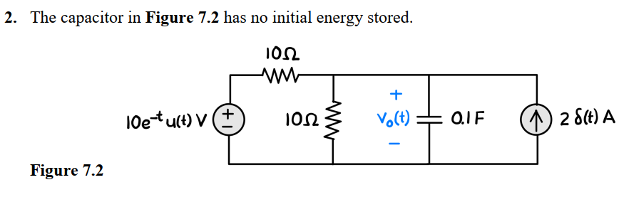 Solved 2. The capacitor in Figure 7.2 has no initial energy | Chegg.com