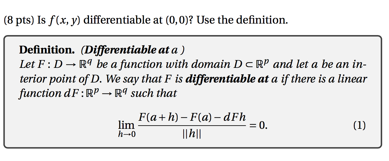 Solved Definition. (Partial Derivative) If we use the | Chegg.com