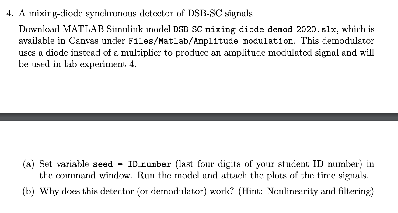 A Mixing Diode Synchronous Detector Of Dsb Sc Signals