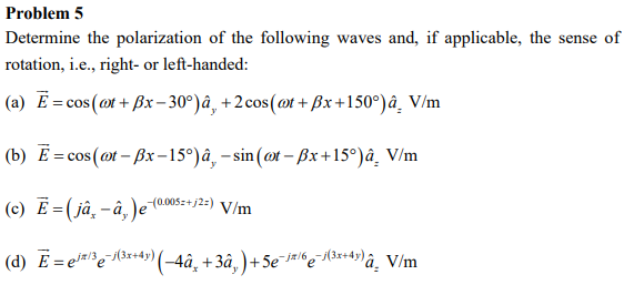 Solved Problem 5 Determine the polarization of the following | Chegg.com
