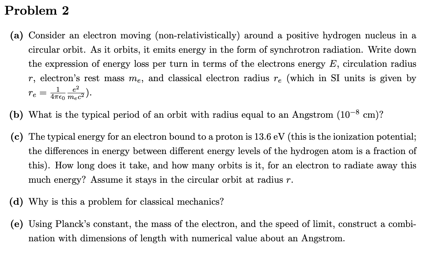 Solved (a) Consider an electron moving | Chegg.com