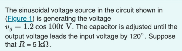 Solved The sinusoidal voltage source in the circuit shown in | Chegg.com