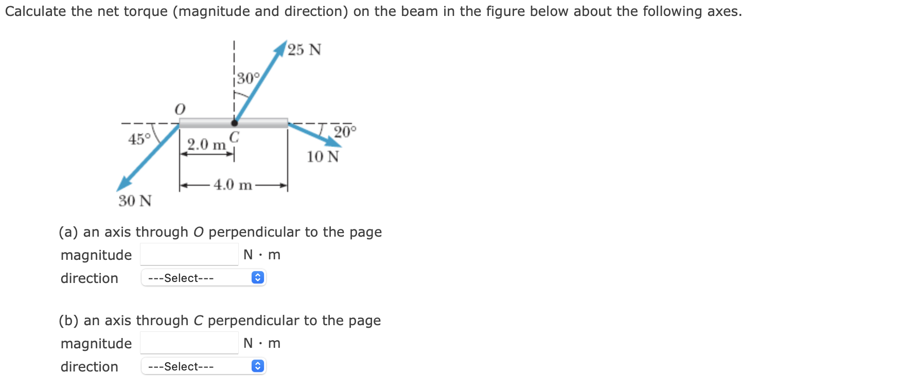 Solved Calculate the net torque (magnitude and direction) on | Chegg.com