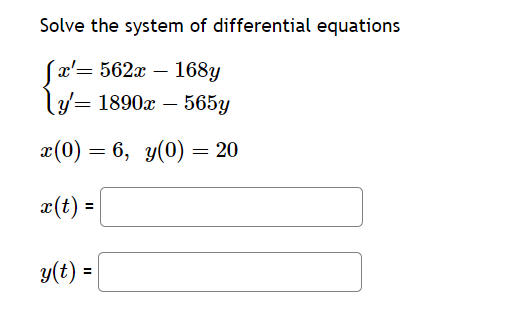 Solved Solve the system of differential equations | Chegg.com
