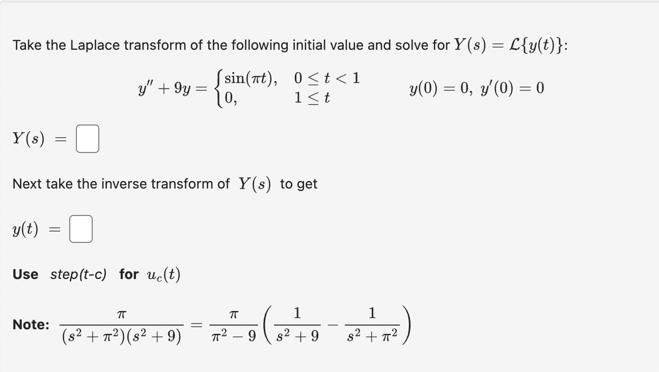 Solved Take the Laplace transform of the following initial | Chegg.com
