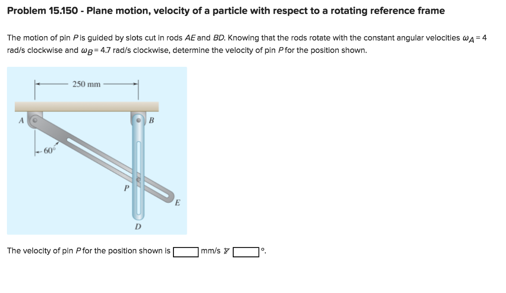 Solved The motion of pin P is guided by slots cut in rods AE | Chegg.com