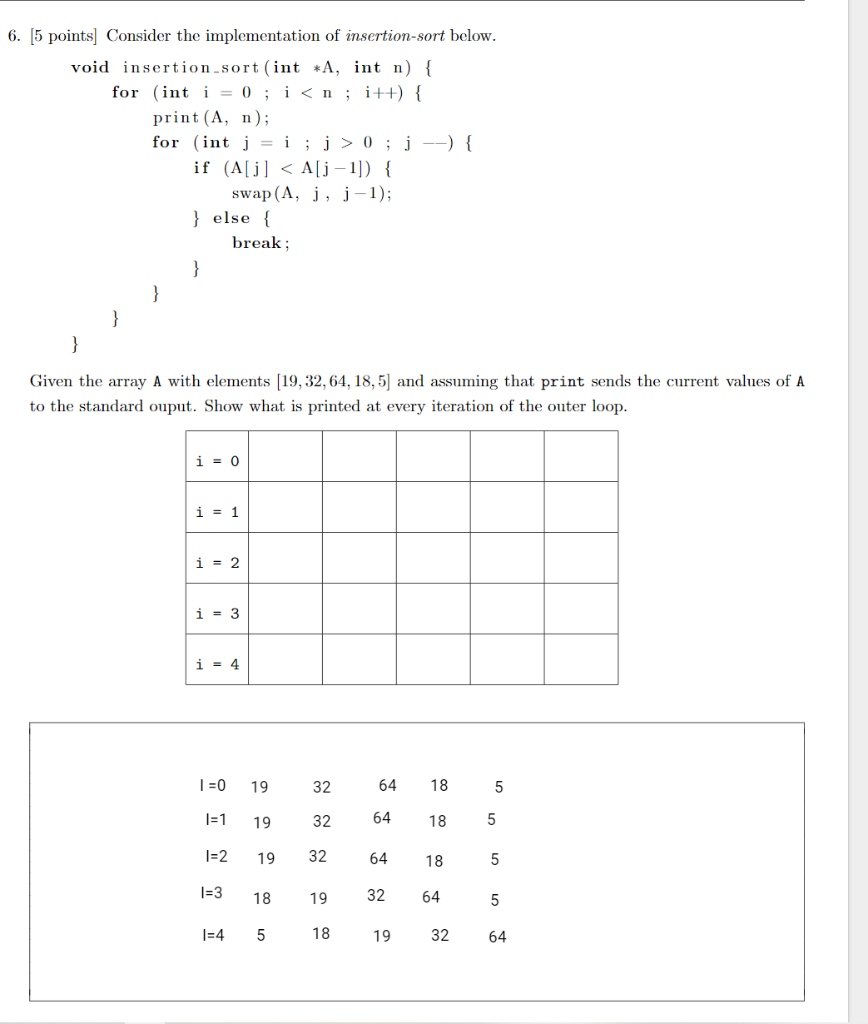 Solved 6. [5 points] Consider the implementation of | Chegg.com