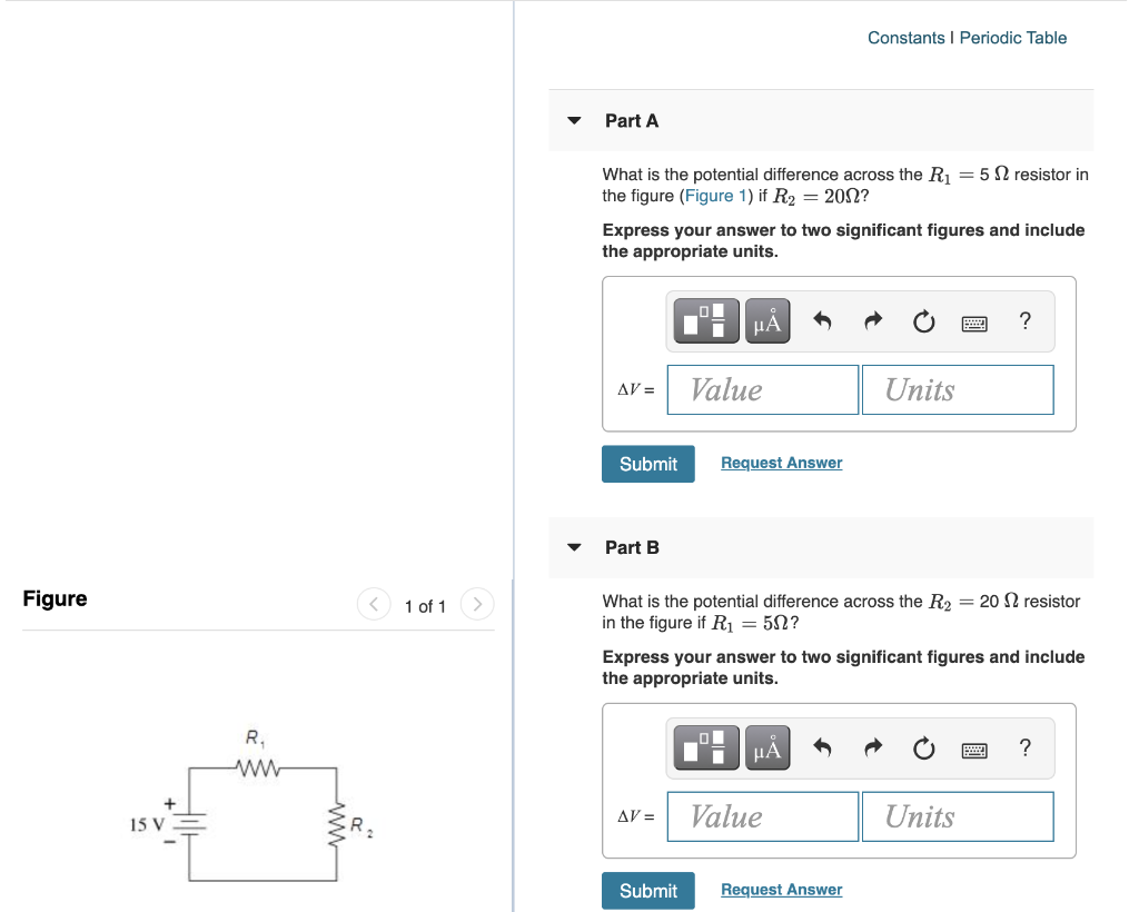 Solved Constants Periodic Table Part A What is the potential | Chegg.com