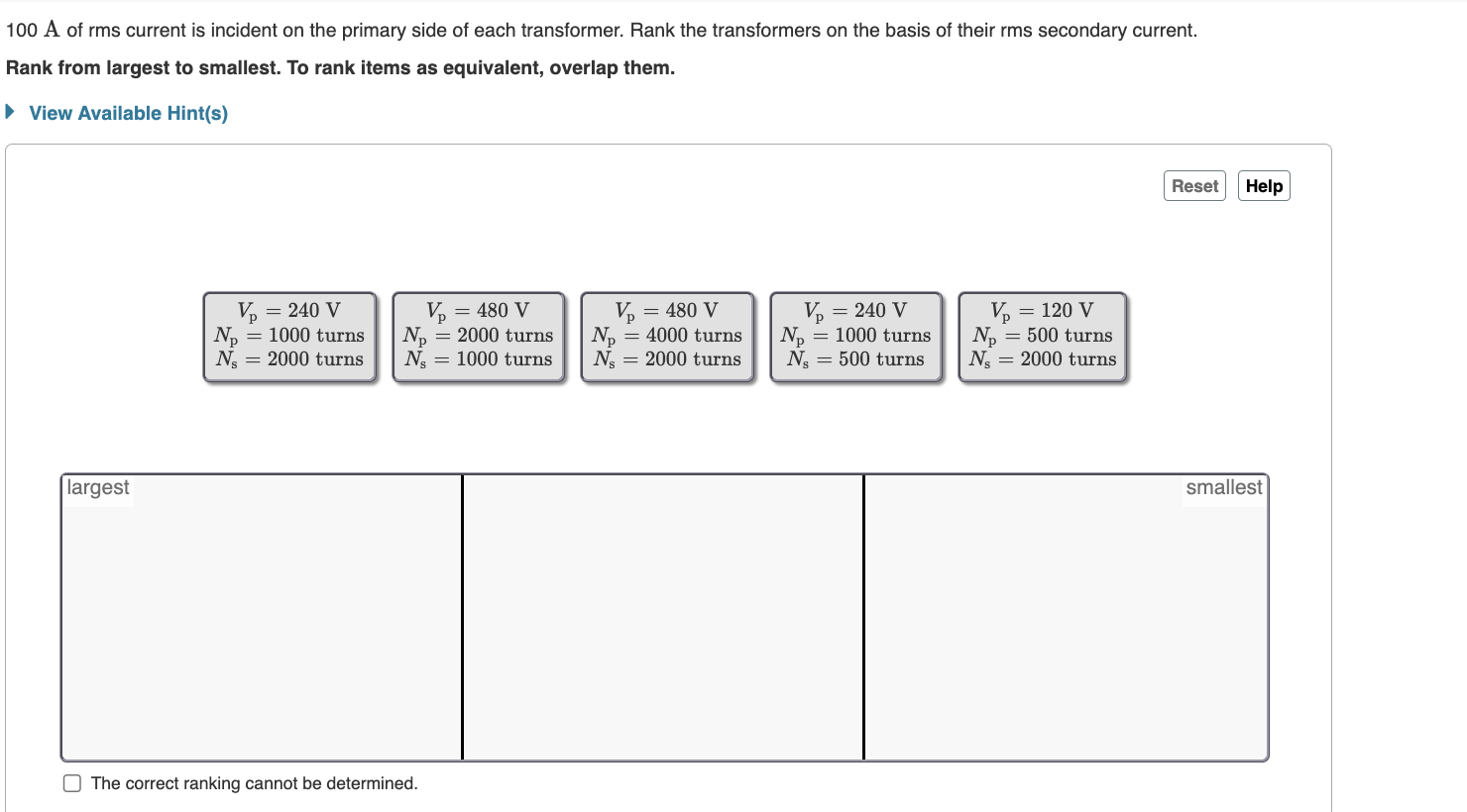 Solved Six transformers have the rms primary voltages (Vp), | Chegg.com