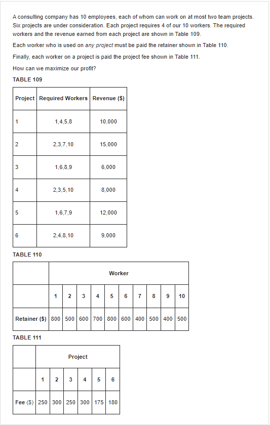 Solved A consulting company has 10 employees, each of whom | Chegg.com