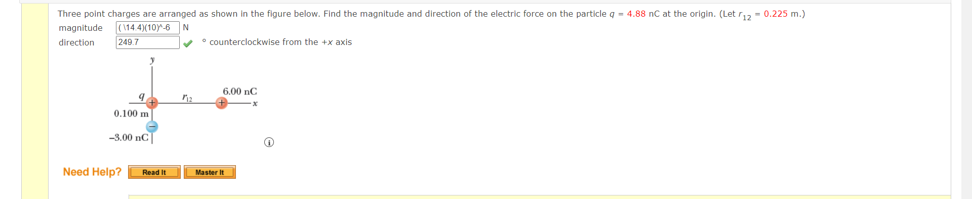 Solved Three point charges are arranged as shown in the | Chegg.com