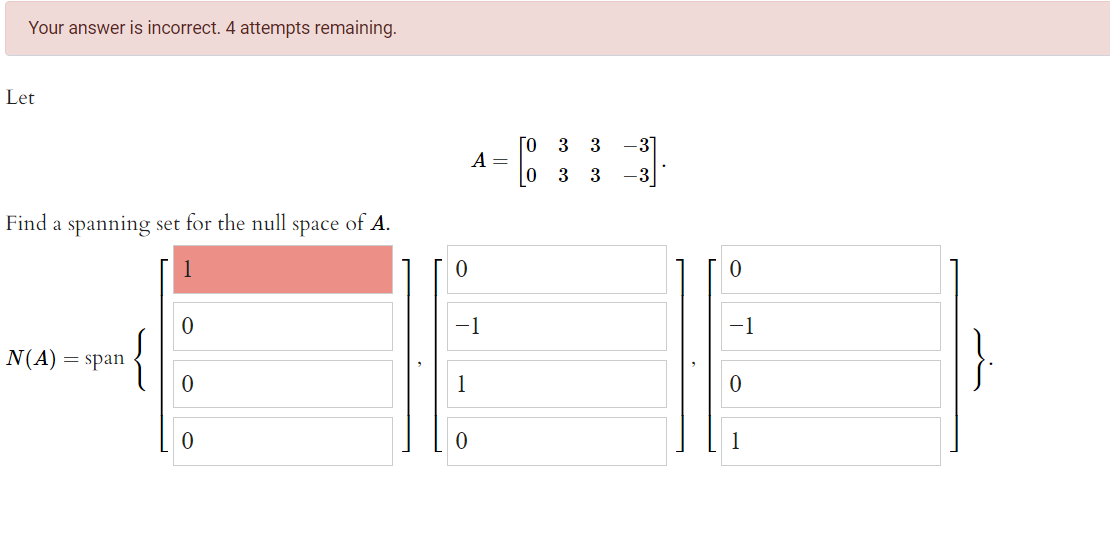 Solved Your answer is incorrect. 4 ﻿attempts | Chegg.com